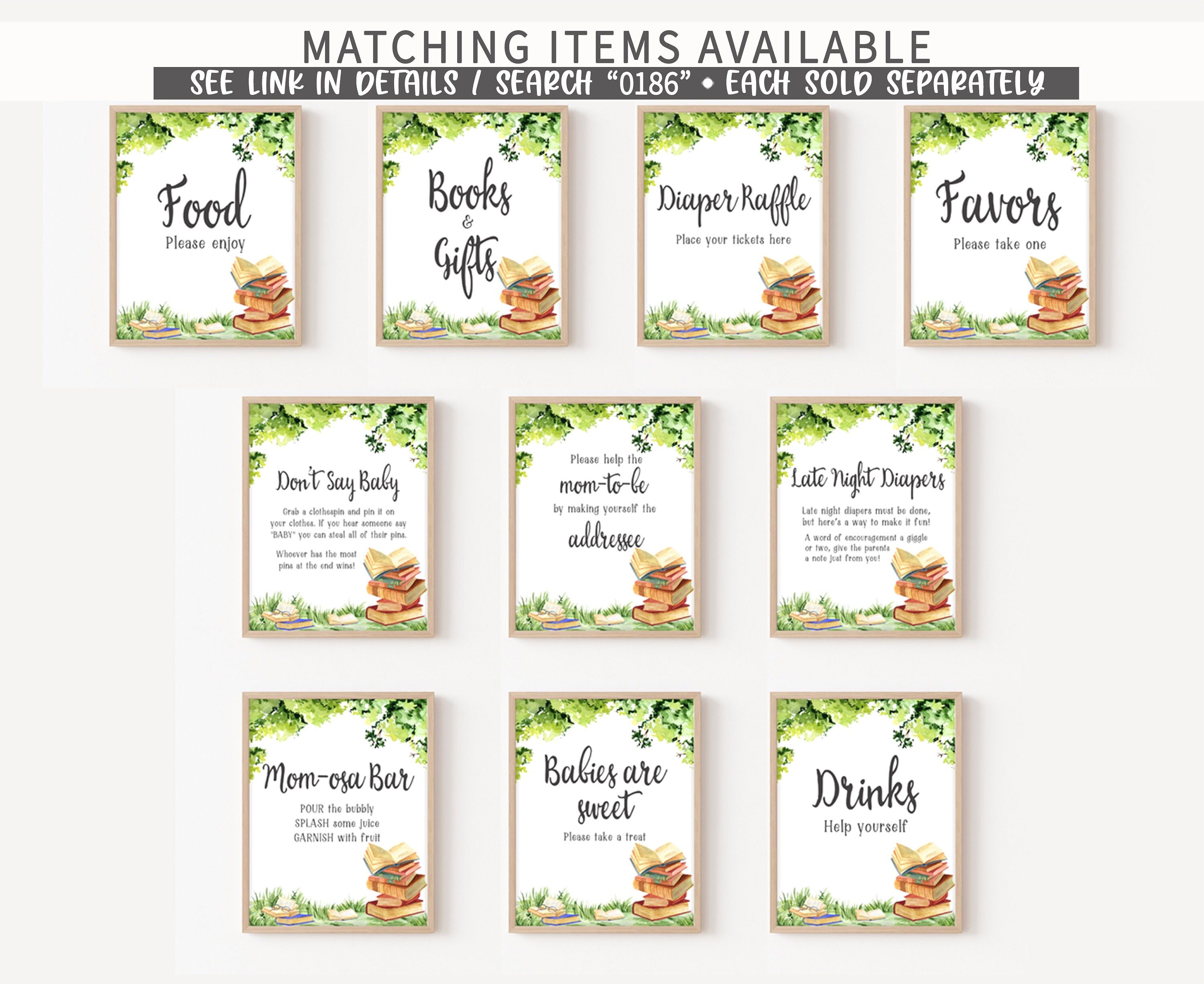 Editable Storybook Baby Shower Favor Tag Chapter Book Baby - Etsy