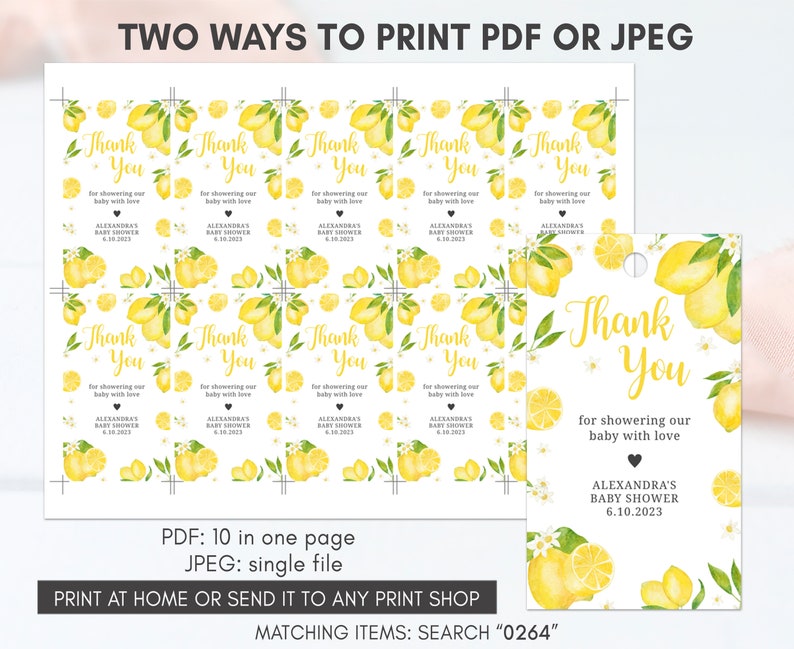 Editable Lemon Baby Shower Favor Tags Citrus Summer Baby Shower Gift ...