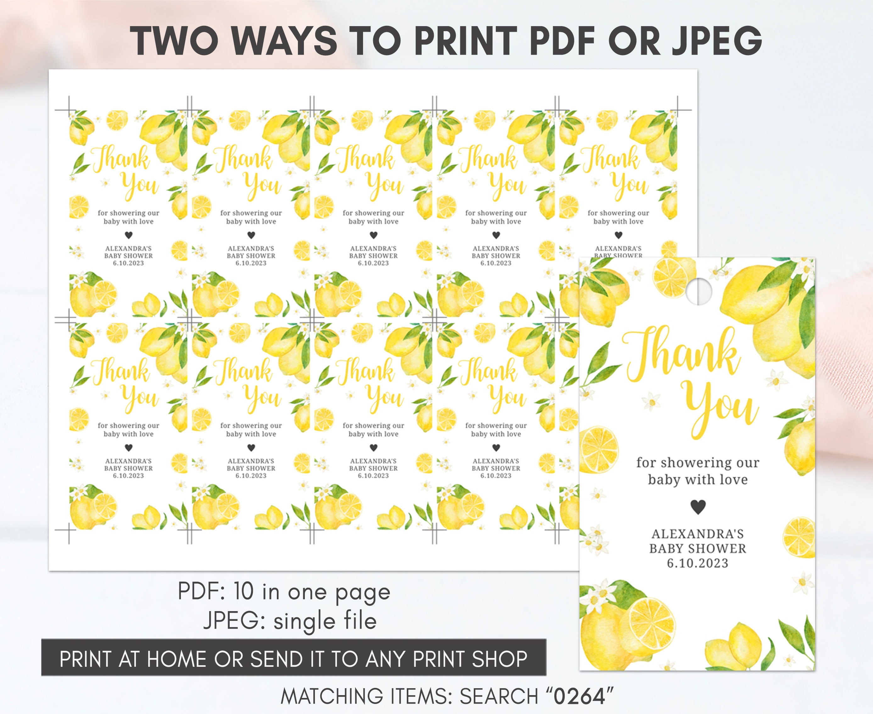 Editable Lemon Baby Shower Favor Tags Citrus Summer Baby Shower Gift ...