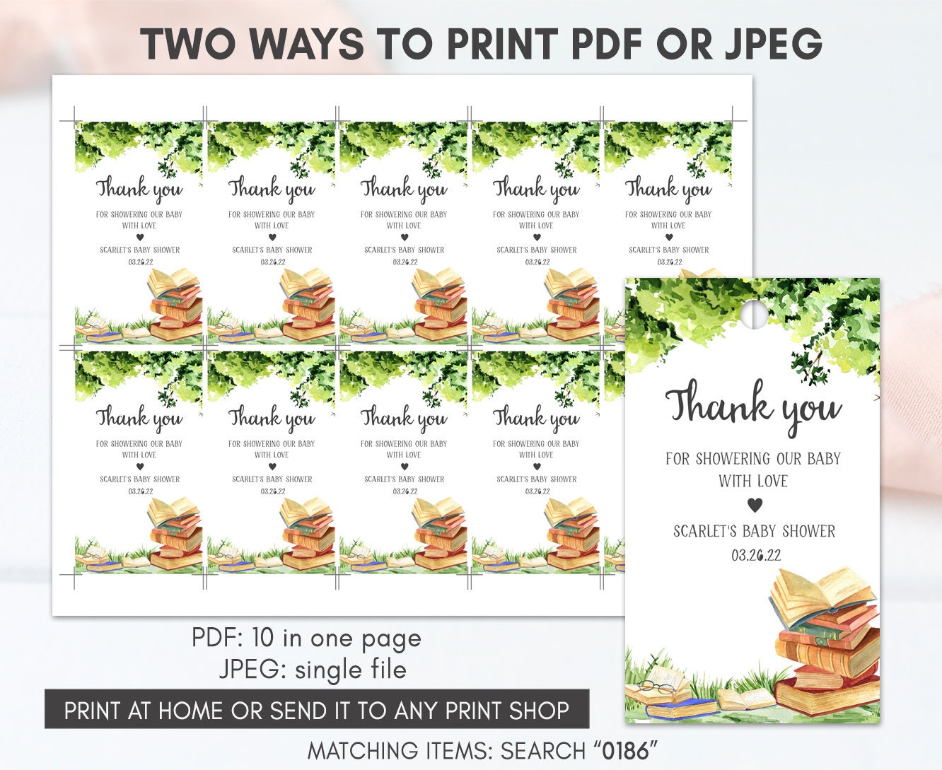 Editable Storybook Baby Shower Favor Tag Chapter Book Baby - Etsy