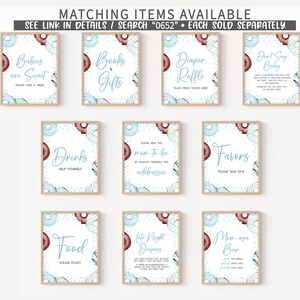 Editable Blue Donuts and Diapers Baby Shower Due Date Calendar, Boy ...