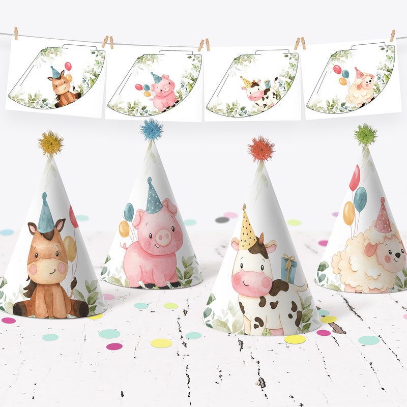 Animal Birthday Party Hats for Kids - Etsy