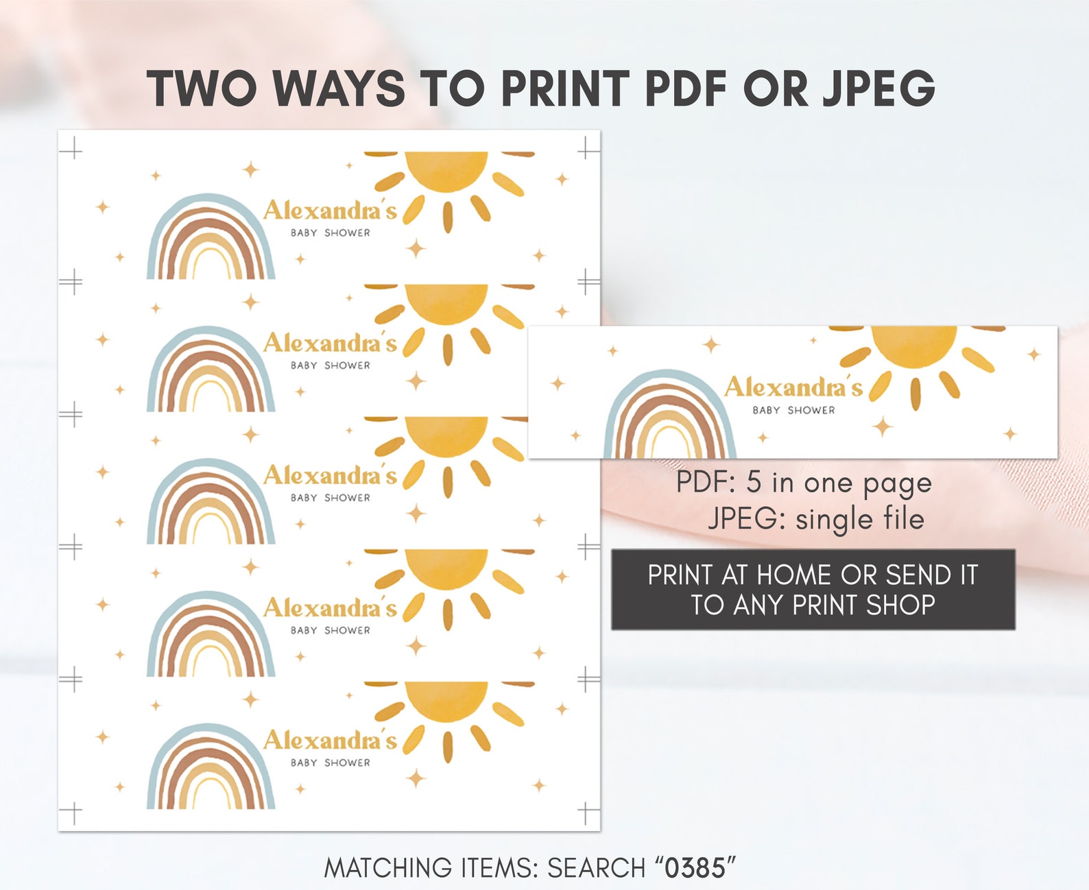 Editable Here Comes the Son Baby Shower Bottle Labels Sunshine Baby ...