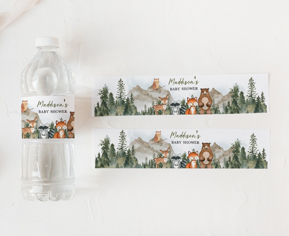 Editable Adventure Awaits Baby Shower Water Bottle Labels | Etsy