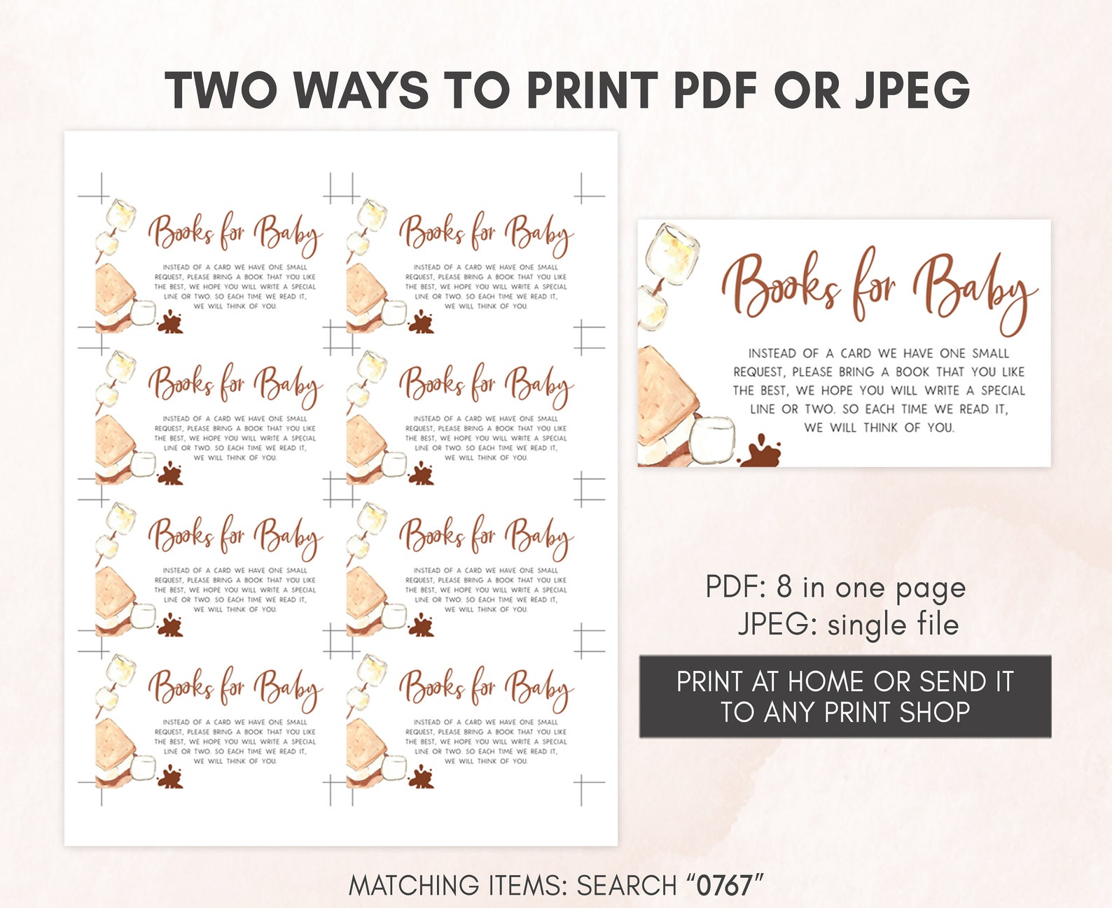 Editable Smore Baby Shower Invitation Bundle, Bonfire Camping Baby ...