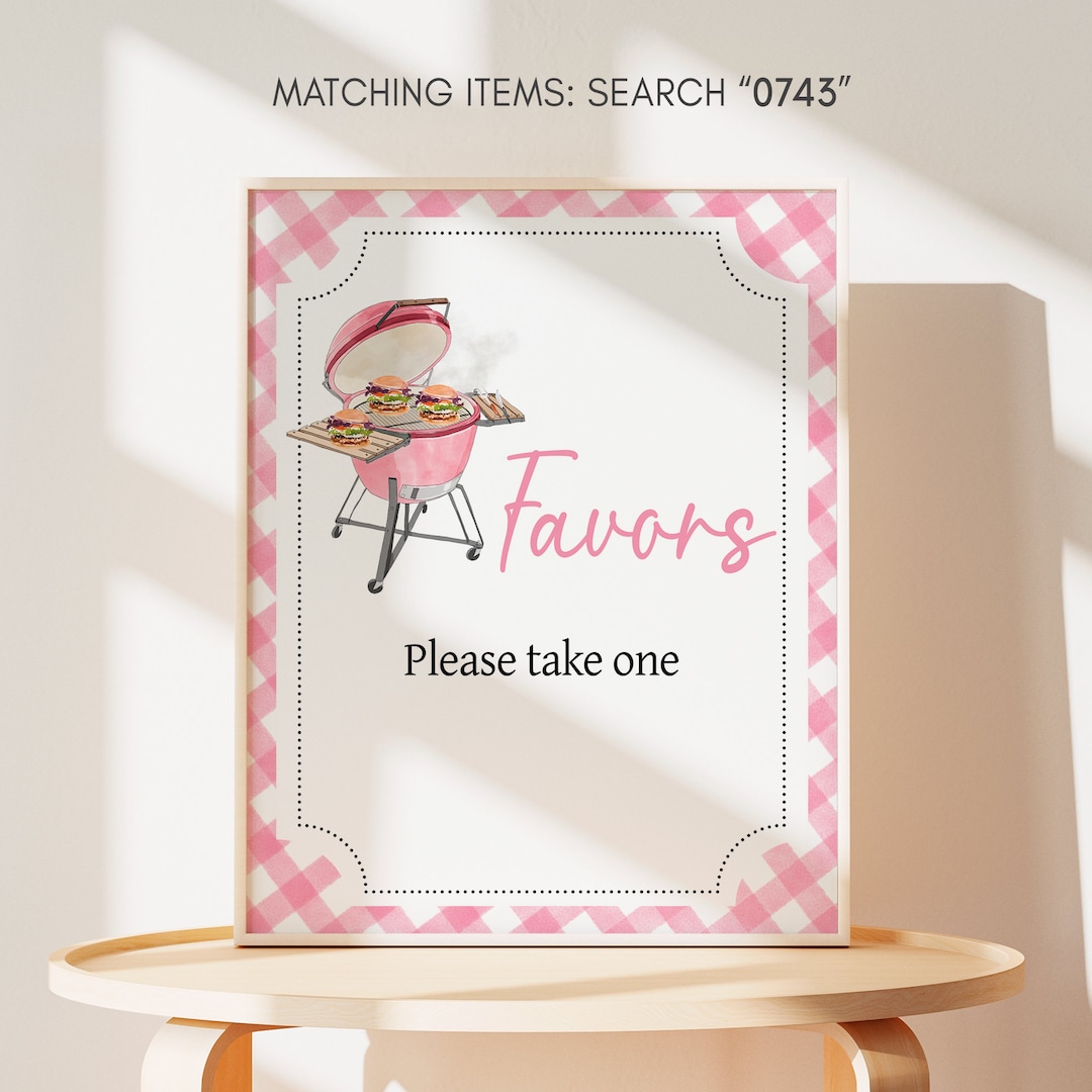 Pink BBQ Baby Shower Favors Sign, Girl Baby-q Baby Shower Favor Table ...