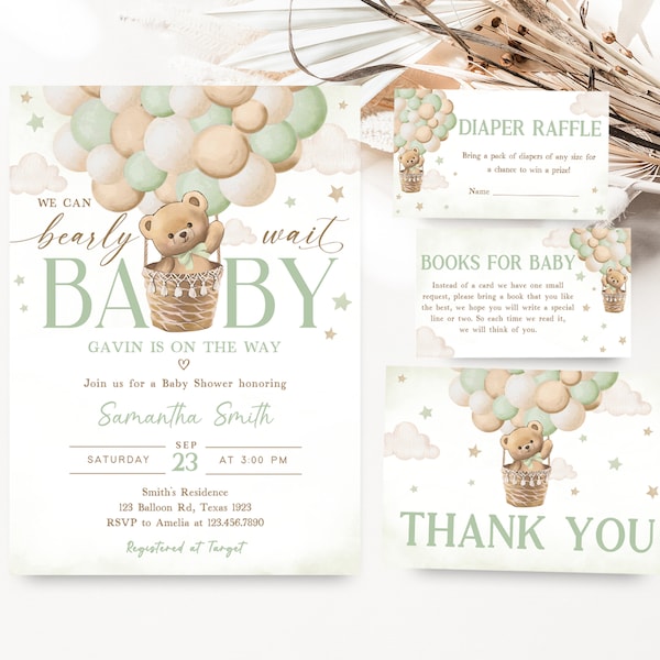 We Can Bearly Wait Baby Shower Invitation - Etsy