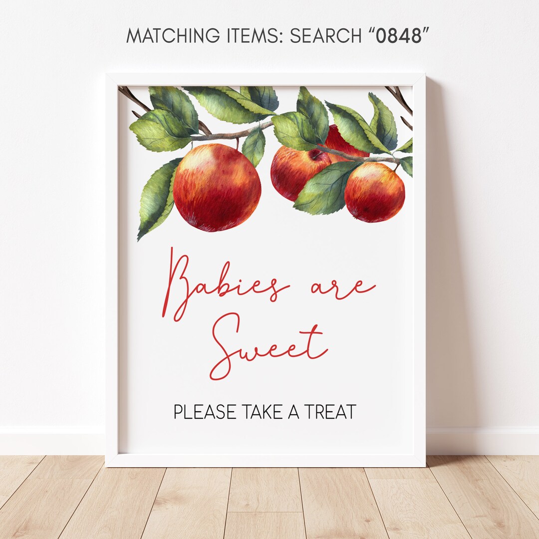 Babies Are Sweet Sign Apple Fall Baby Shower, Apple of Our Eye Baby ...