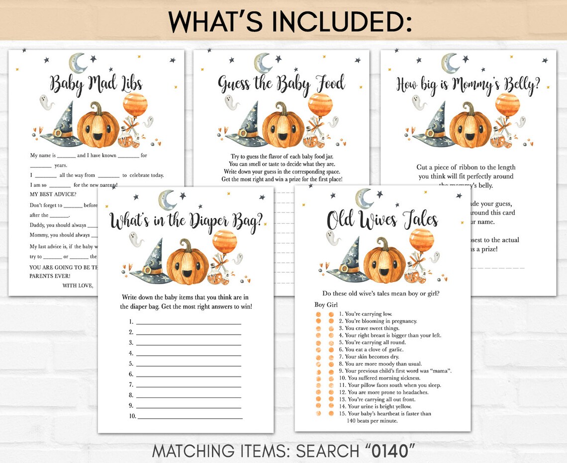 Halloween Baby Shower Games A Little Boo Baby Shower Games - Etsy