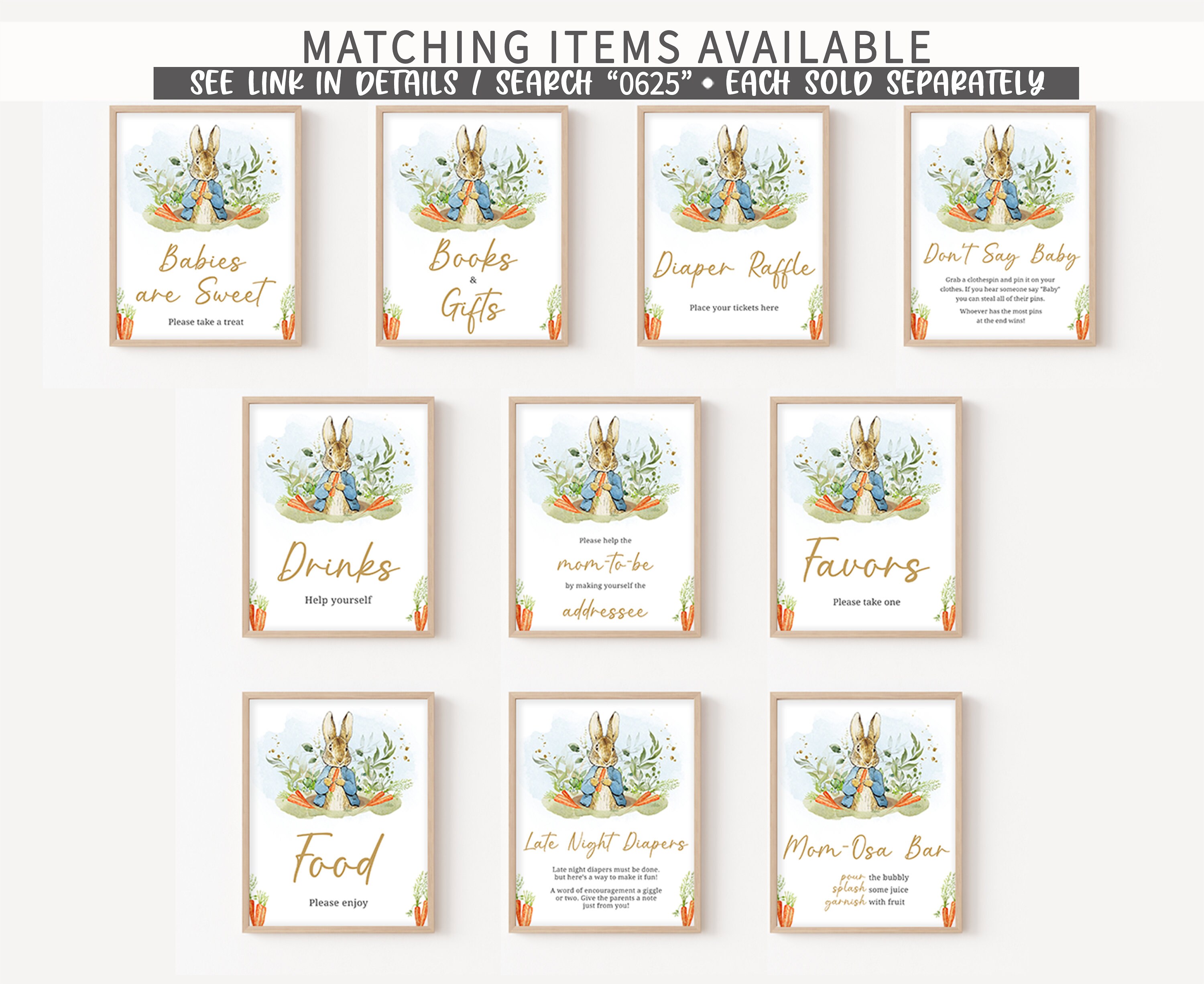 Don't Say Baby Sign Peter Rabbit Baby Shower, Blue Peter Rabbit Baby ...