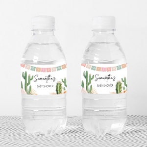 Editable Boho Mexican Baby Shower Bottle Label, Taco Bout a Baby Fiesta ...
