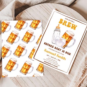 Editable Beer Diaper Party Baby Shower Invitation, Beers and Bottles ...