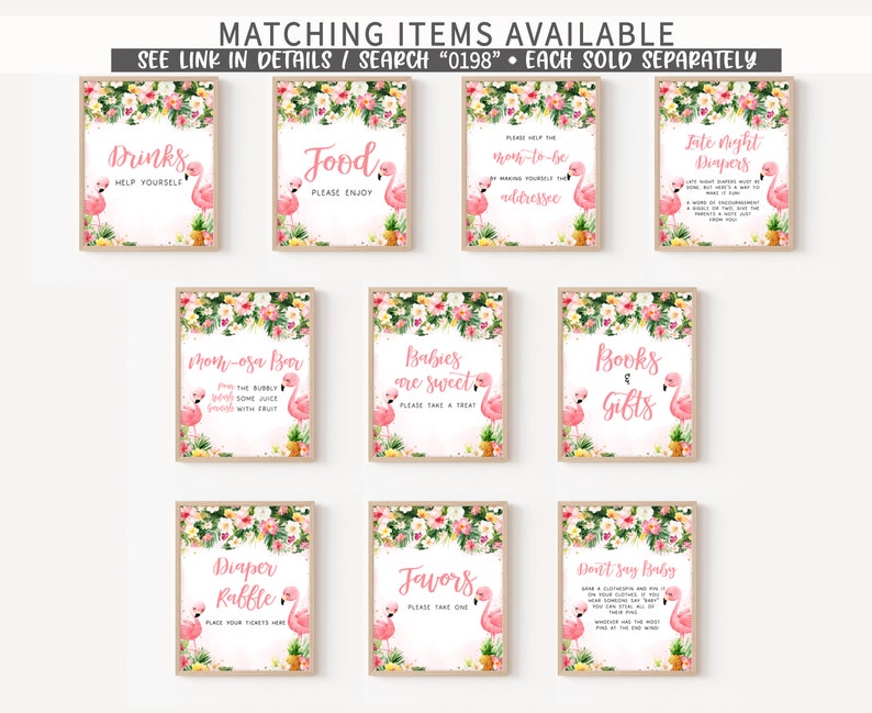 Editable Flamingo Baby Shower Invitation Tropical Baby Shower - Etsy