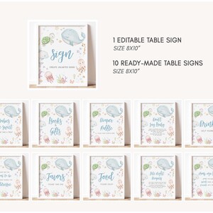 Editable Under the Sea Baby Shower Bundle, Gender Neutral Nautical Baby ...