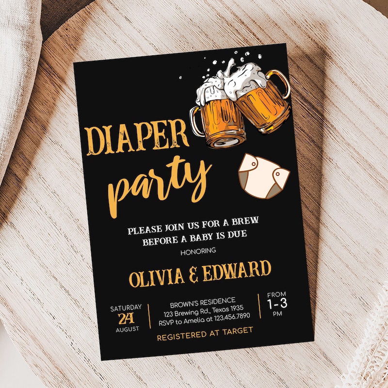 Diaper Party Invitations - Etsy