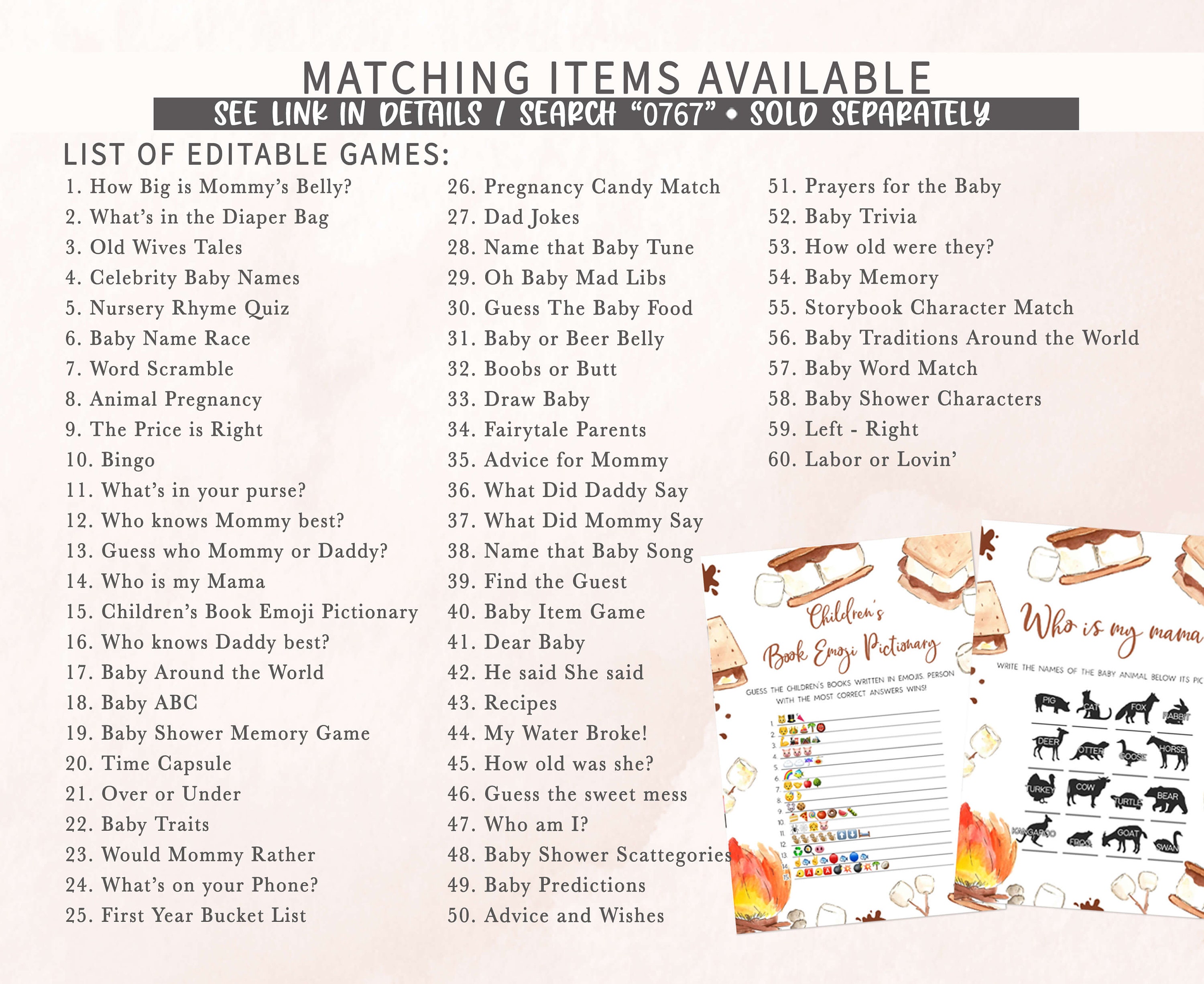 Editable Smore Baby Shower Due Date Calendar, Bonfire Camping Baby ...