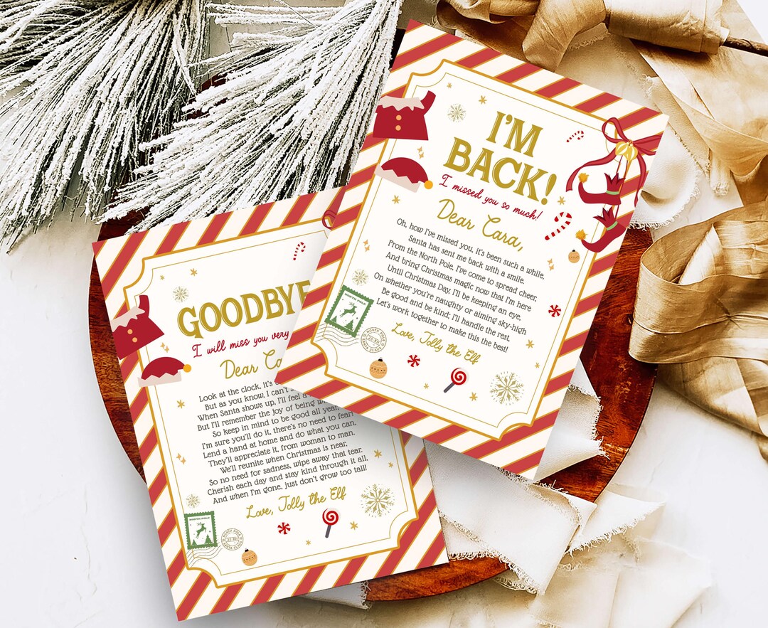 Editable Elf Arrival and Goodbye Letter, I'm Back Elf Welcome Letter ...