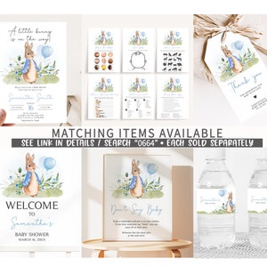 Editable Blue Peter Rabbit Baby Shower Welcome Sign, Bunny Boy Baby ...