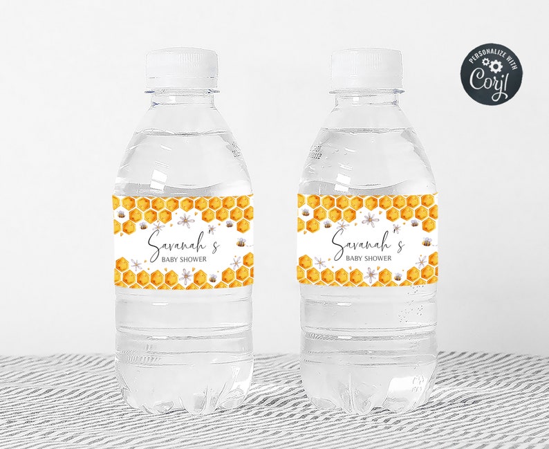 Editable Bee Baby Shower Bottle Label Sweet as Can Bee Baby - Etsy