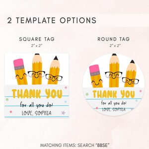 Editable Teacher Appreciation Tags, Pencil Teacher Appreciation Week ...