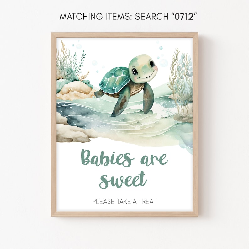 Babies Are Sweet Signs Sea Turtle Baby Shower, Under the Sea Baby ...