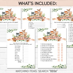 Woodland Baby Shower Games, Woodland Baby Shower Game Pack, Woodland ...