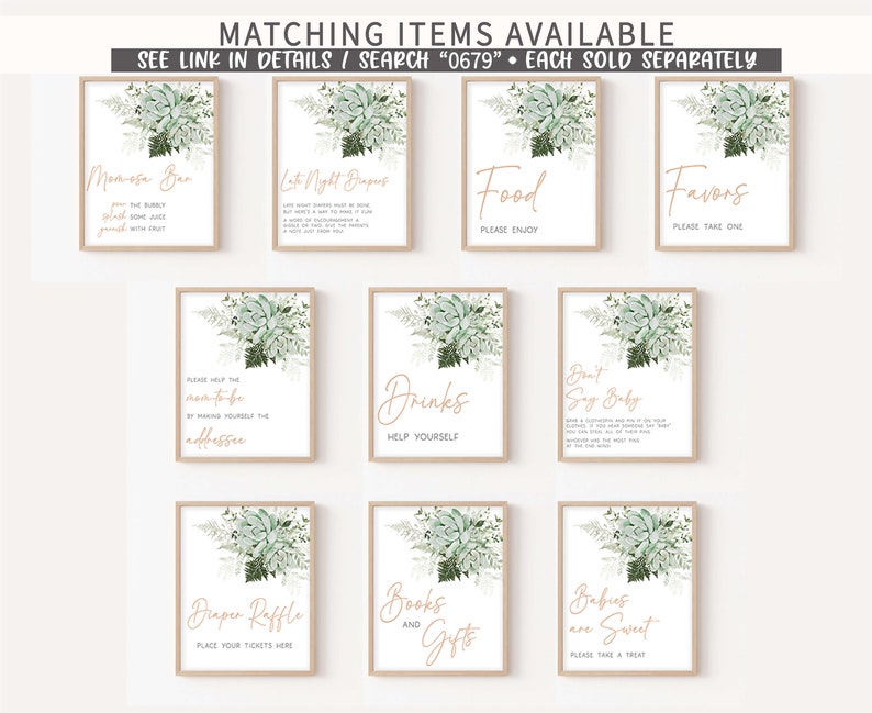 Editable Baby in Bloom Baby Shower Welcome Sign, Greenery Succulent ...