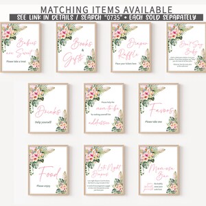 Pink Floral Tropical Baby Shower Drink Sign, Aloha Baby Girl Baby ...