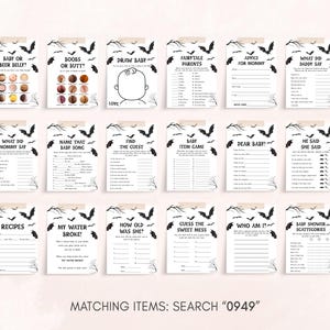 Editable We're Going Batty Halloween Baby Shower Games Bundle, Bats ...
