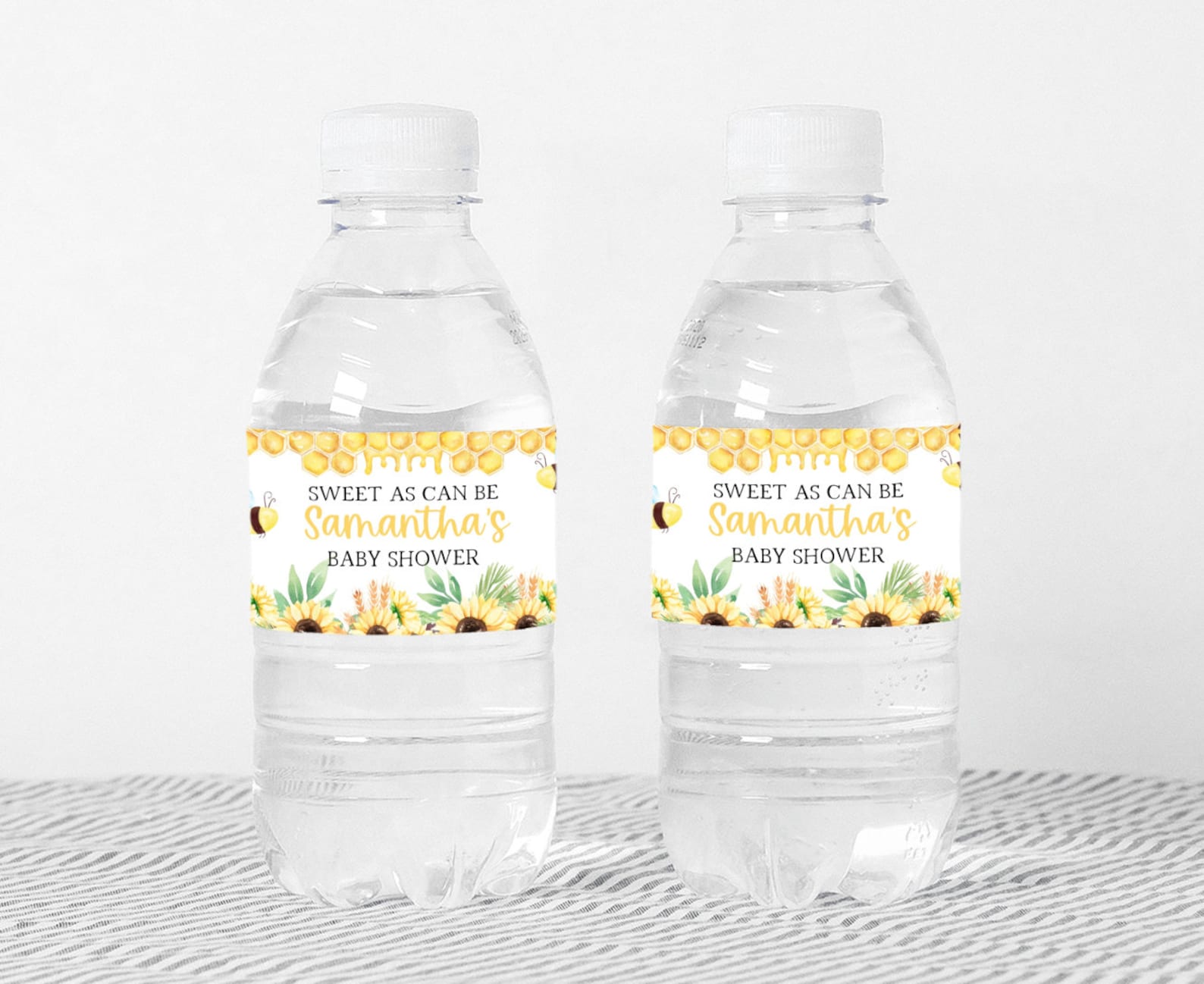 Editable Bee Water Bottle Label Baby Shower, Honey Bee Baby Shower ...