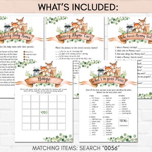 Woodland Baby Shower Games, Woodland Baby Shower Game Pack, Woodland ...