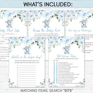 Elephant Baby Shower Game Bundle Blue Elephant Boy Baby - Etsy