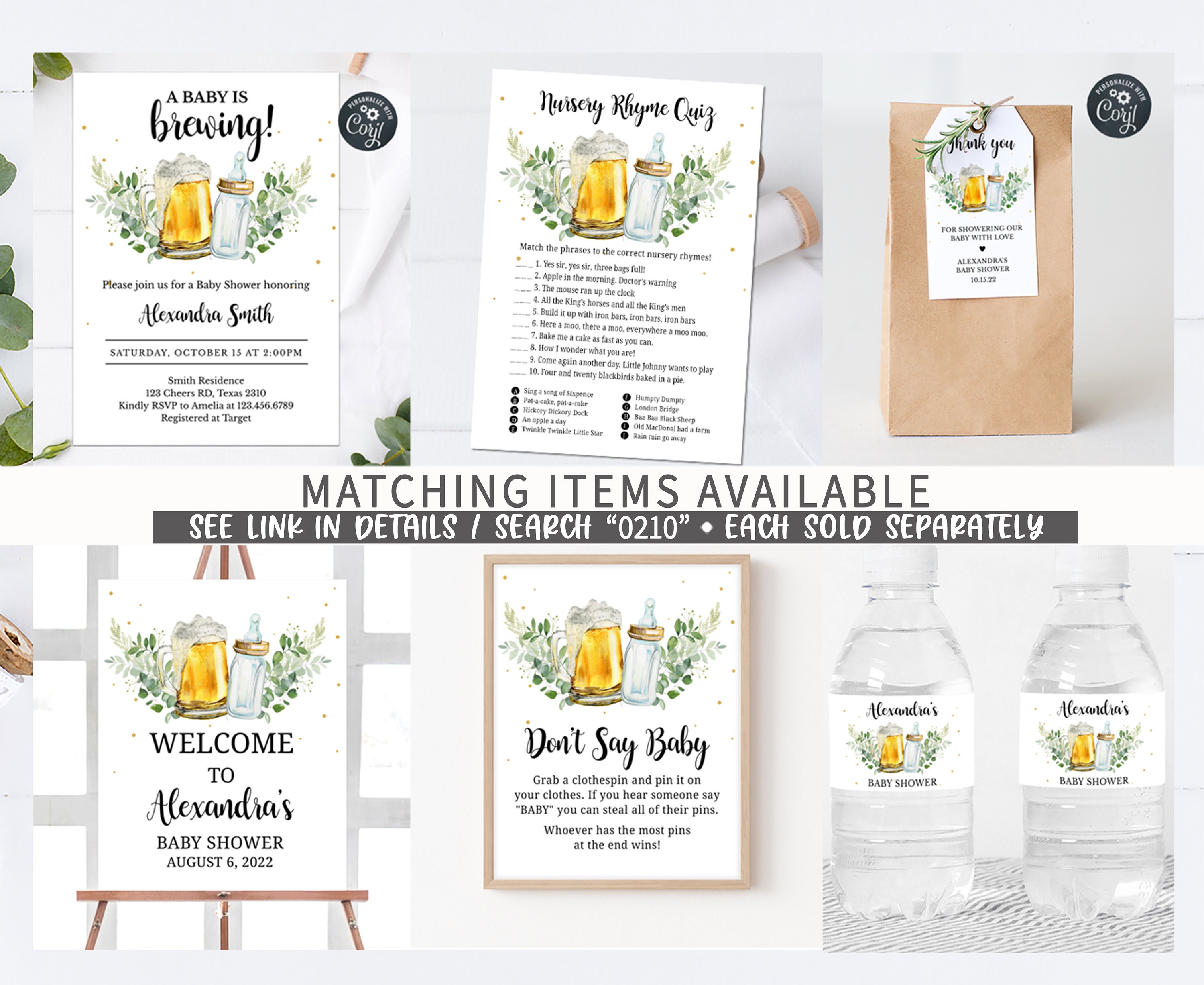 Editable A Baby is Brewing Baby Shower Bottle Labels Bottle - Etsy