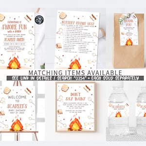 Editable S'more Baby Shower Games Bundle, Fall Bonfire Baby Shower Game ...
