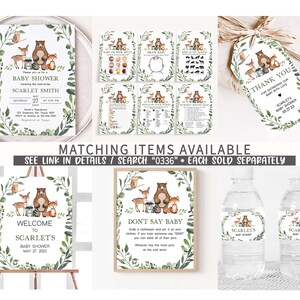 Editable Woodland Baby Shower Bundle, Woodland Animals Baby Shower Pack ...