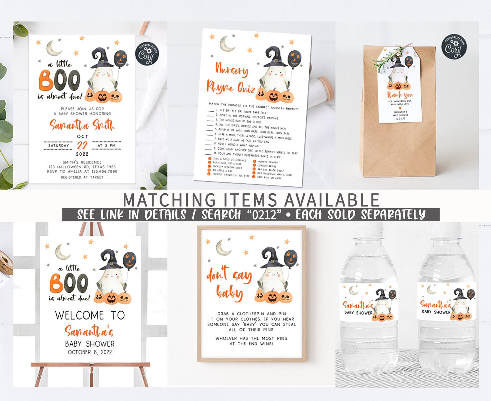Editable A Little Boo Baby Shower Invitation Set Halloween - Etsy