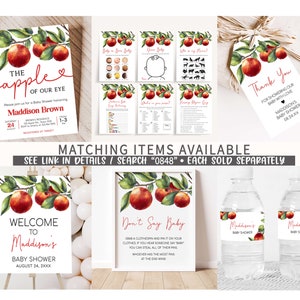 Editable Apple Fall Baby Shower Due Date Calendar, Apple of Our Eye ...