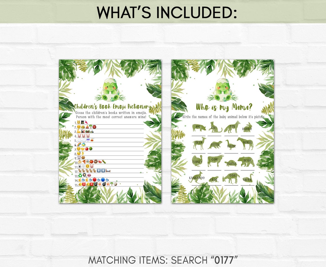 Dinosaur Baby Shower Games Bundle Dino Baby Shower Game Pack - Etsy