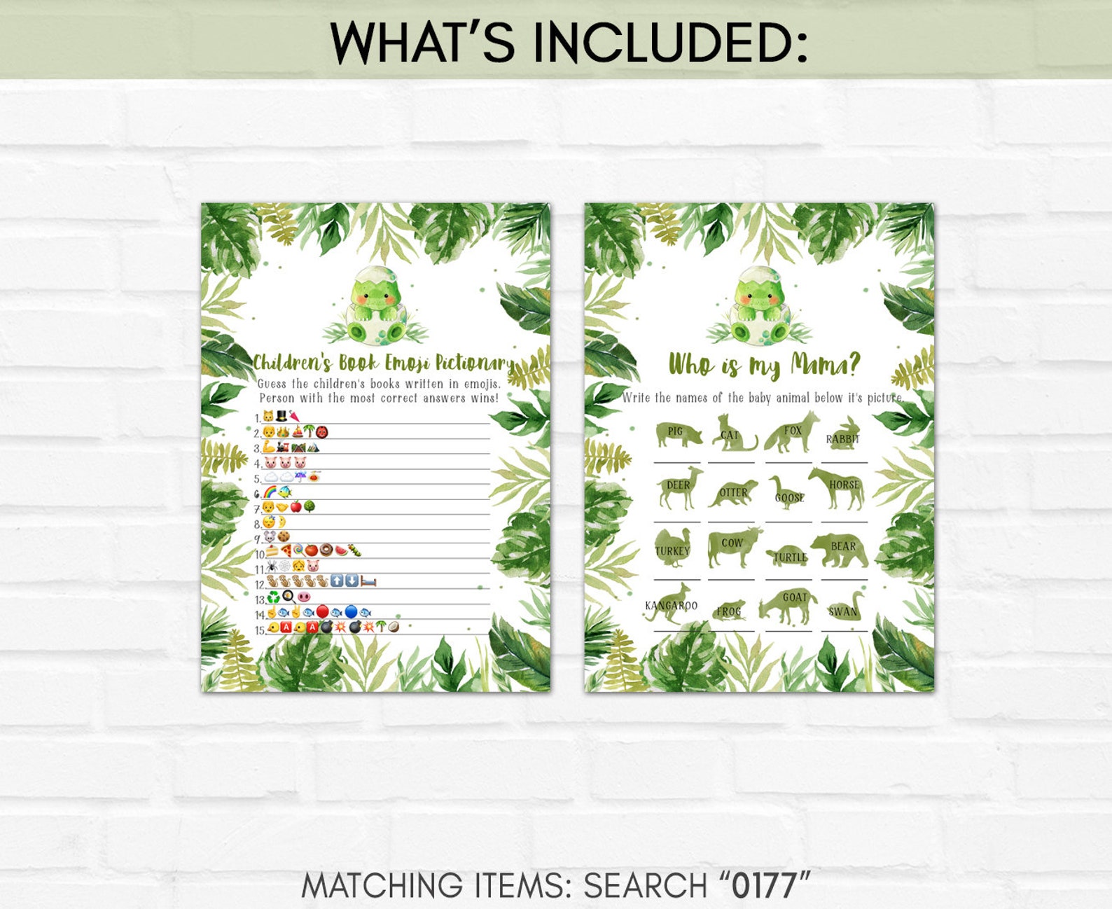 Dinosaur Baby Shower Games Bundle Dino Baby Shower Game Pack - Etsy