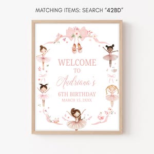 Editable Ballerina Birthday Party Welcome Sign, Ballet Birthday Welcome ...