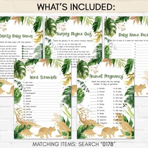 Dinosaur Baby Shower Games Bundle Gold Dino Baby Shower Game - Etsy