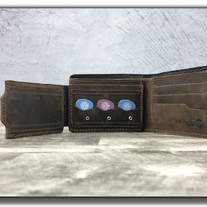 Leather Guitar Pick Wallet, Leather Wallet With Pick Holder, Wallet for ...