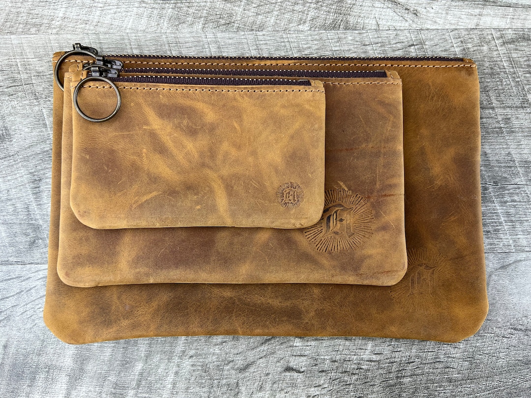 Leather Pouch, Leather Zipper Pouch, Card Wallet, Pencil Pouch ...