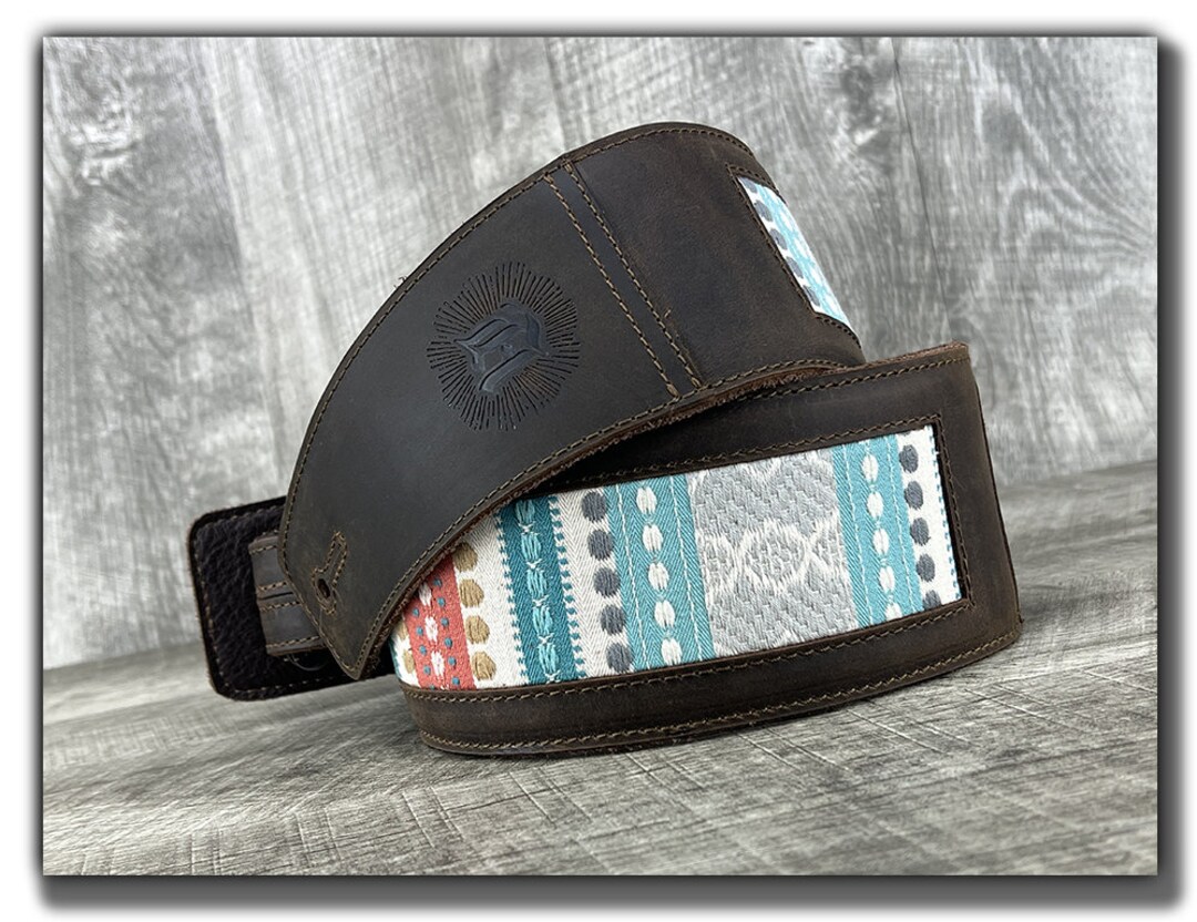 Native American Guitar Strap, Leather Guitar Strap, Acoustic Guitar ...