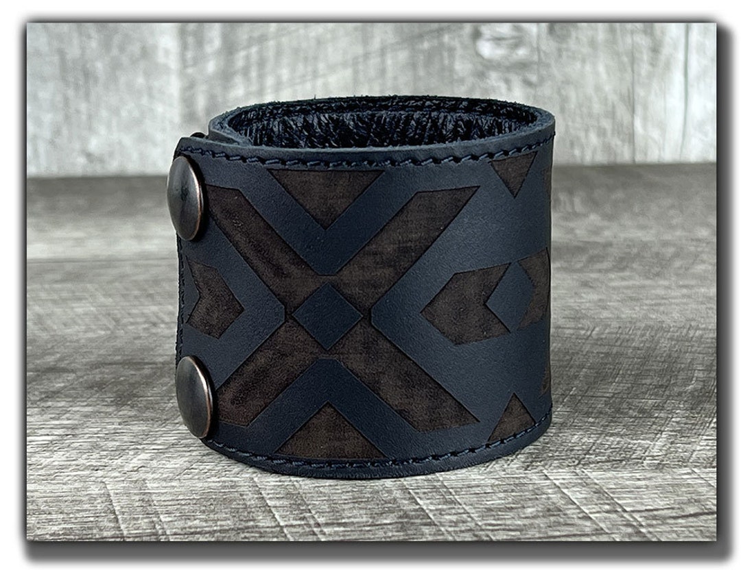 Leather Cuff Bracelet, Leather Wristband, Rocker Bracelet, Leather Cuff ...