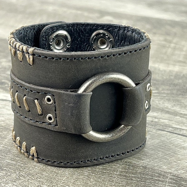 Leather Cuff Bracelet - Etsy