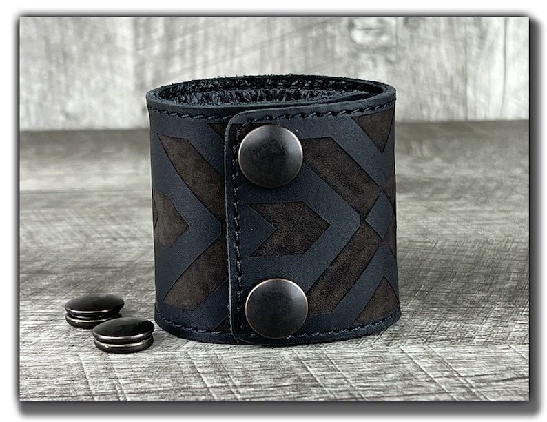 Leather Cuff Bracelet, Leather Wristband, Rocker Bracelet, Leather Cuff ...