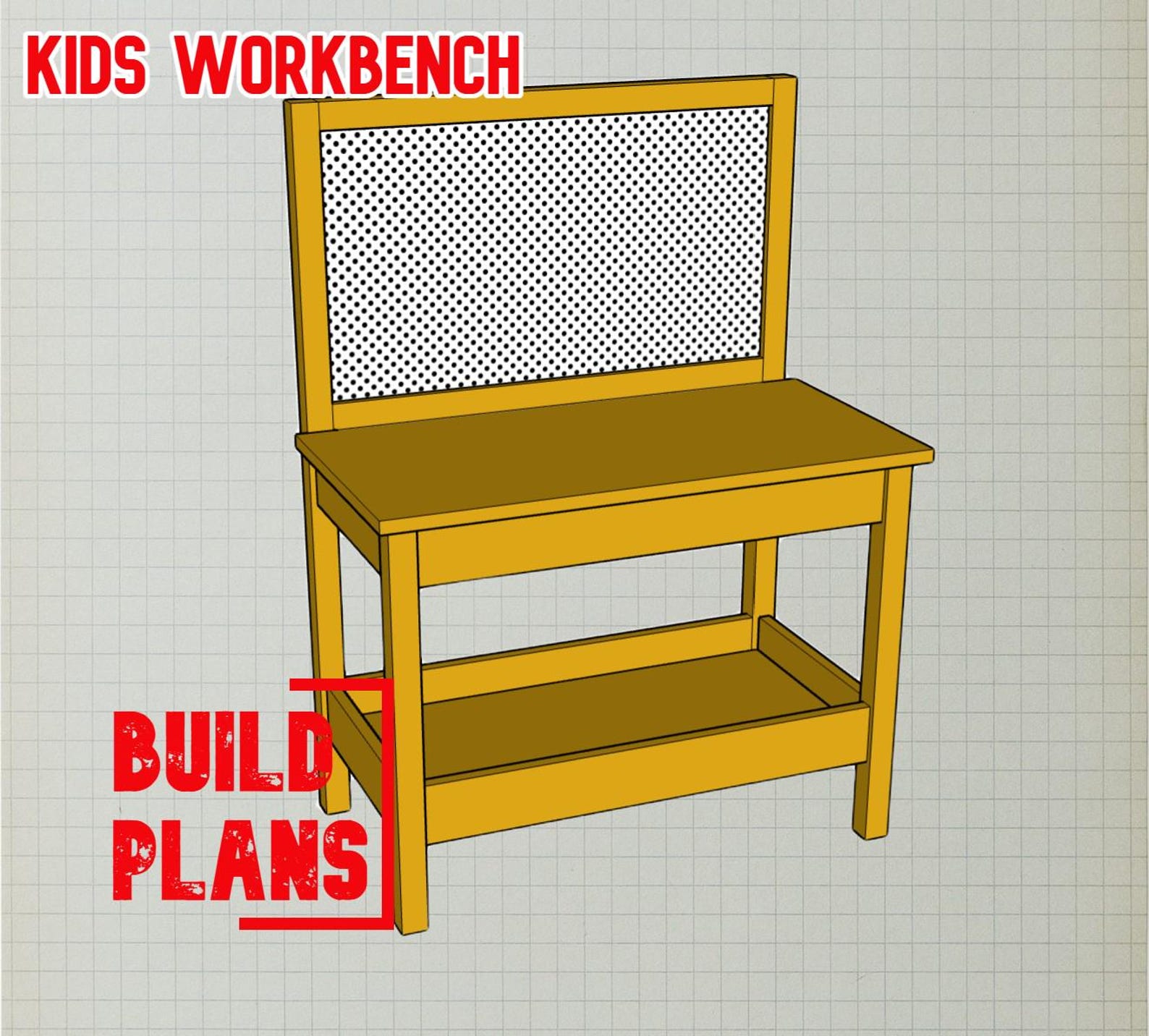 DIY Kids Workbench Detailed Plans - Etsy