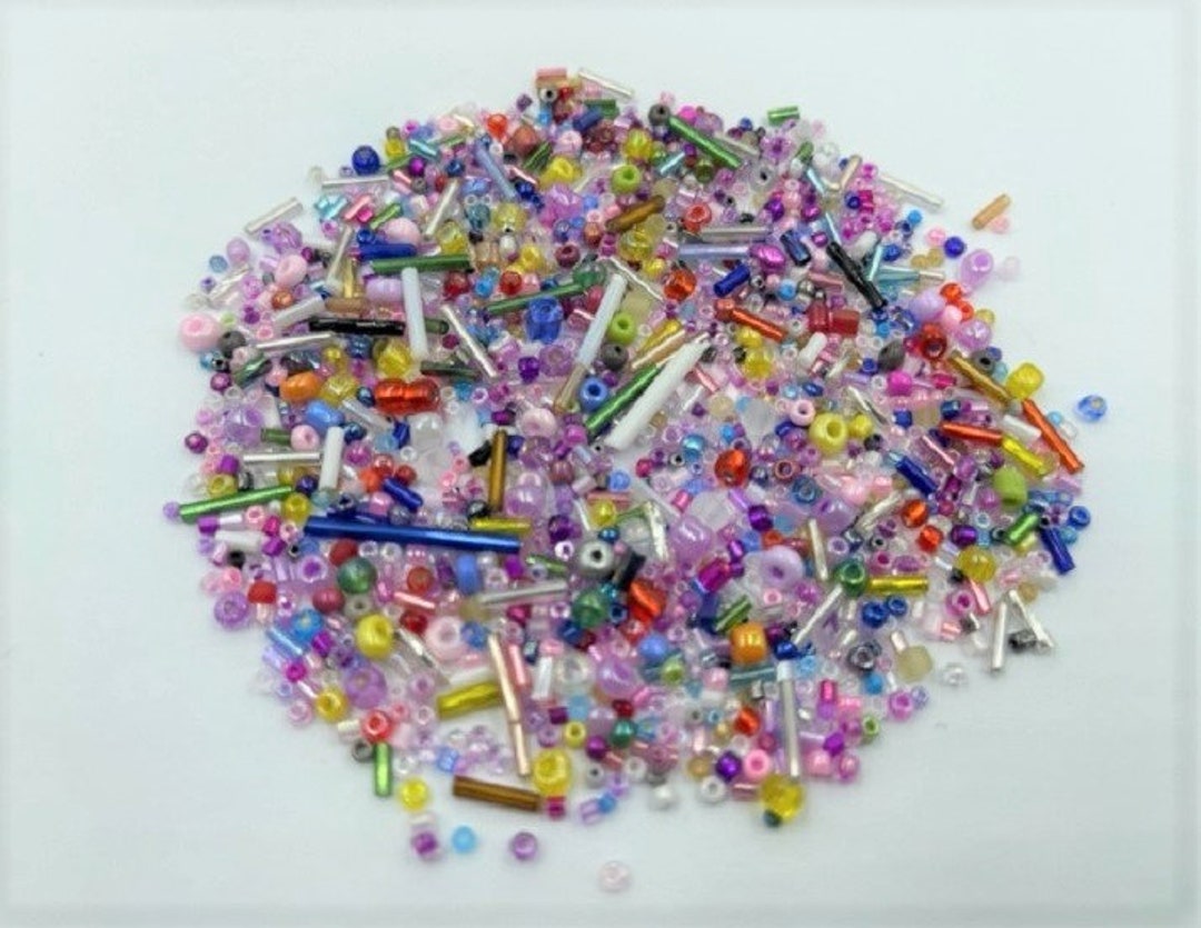 Glass Bugle & Seed Bead Mix Assort Colours and Sizes 25g 50g 100g Packs ...