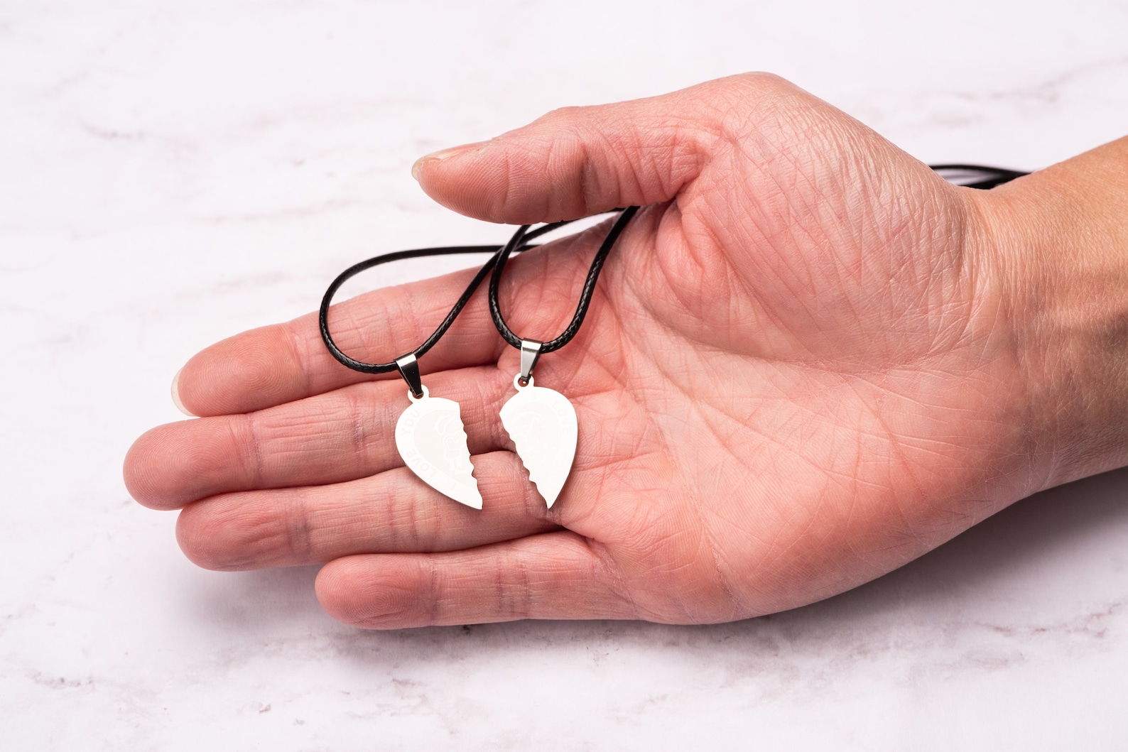 Heart Couple Necklace Set of 2 Matching Necklace for Boyfriend - Etsy